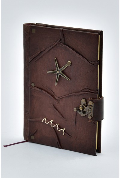 HATASAN Hakiki Deri Şamua Kağıt El Yapımı Hediyelik Anı Günlük Ajanda Defter Deniz Yıldızı Kahverengi HATASAN Hakiki Deri Şamua Kağıt El Yapımı Hediyelik Anı Günlük Ajanda Defter Deniz Yıldızı Kahverengi