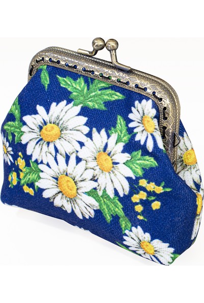 Metal Klipsli Papatya Desen Kadın Cüzdan