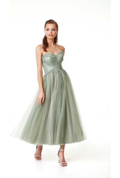 Ömür Inn Kadın Midi Boy Abiye Elbise 6452156 Çagla