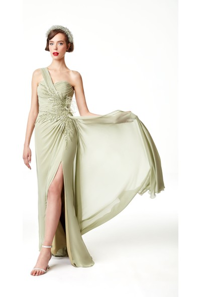 Ömür Inn Kadın Tek Omuz Abiye Elbise 6452448 Çagla