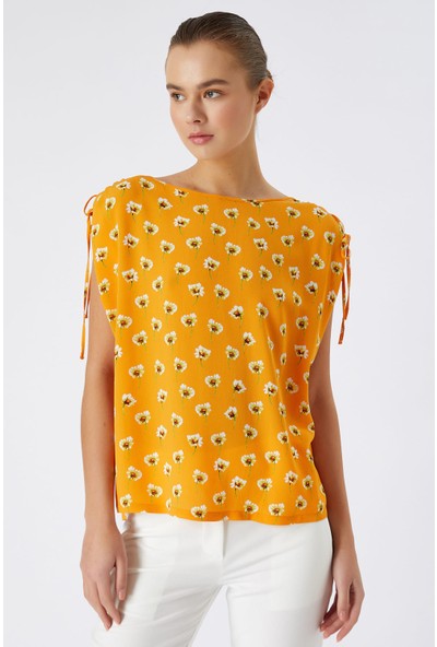 Fever Kadın Viskon Çiçekli Bluz 5664023 Oranj