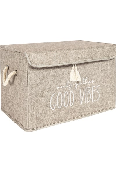 Katlanabilir Çok Amaçlı Kapaklı Kutu 35X24X24 cm Bej Katlanabilir Çok Amaçlı Kapaklı Kutu 35X24X24 cm Bej