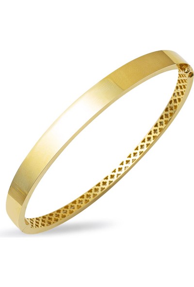 Bilezikci Taşsız 14 Ayar Kelepçe Altın Bilezik