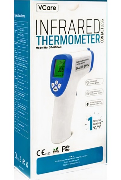 VCare Temassız Ateş Ölçer Infrared Kızılötesi (Yetişkin / Çocuk) ve Pil V-CARE2022 VCare Temassız Ateş Ölçer Infrared Kızılötesi (Yetişkin / Çocuk) ve Pil V-CARE2022