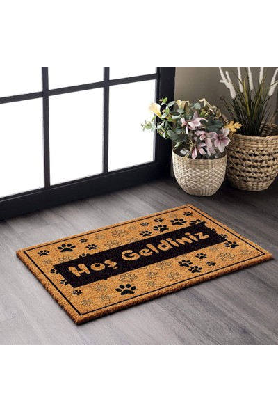 Decovetro Paspas Hoşgeldiniz Pati Desenli Kapı Önü Paspası