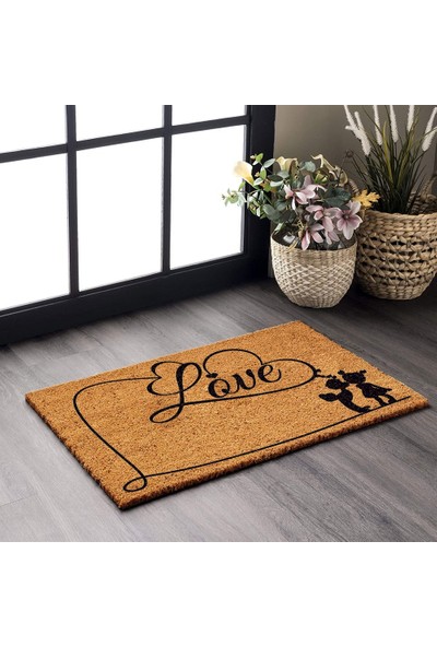 Decovetro Paspas Aşk Desenli Kapı Önü Paspası