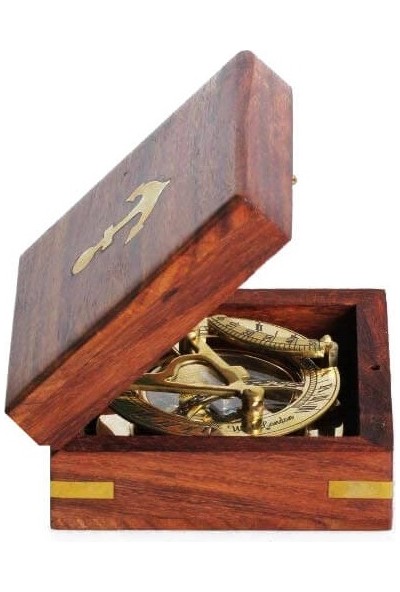 West London Ahşap Kutuda Denizci Pirinç Güneş Saatli Çalışır Pusula West London Ahşap Kutuda Denizci Pirinç Güneş Saatli Çalışır Pusula