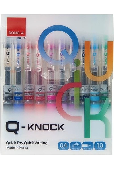 Dong-a 10 Renk Q-Knock 04 mm Jel Kalem Seti Dong-a 10 Renk Q-Knock 04 mm Jel Kalem Seti