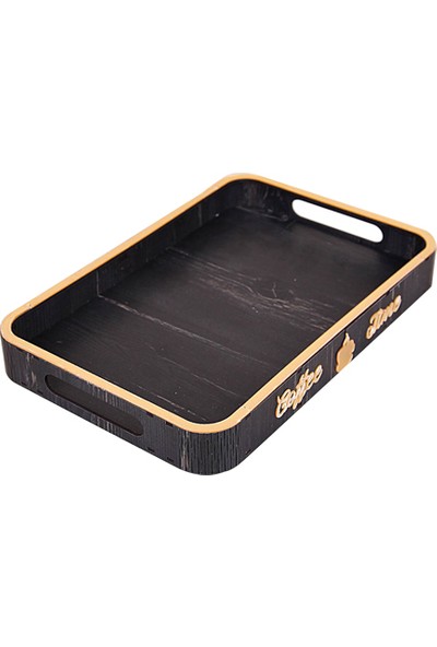 MasterHome Siyah Tepsi Büyük Pleksi