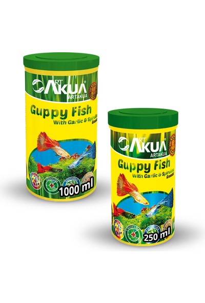 Artakua Guppy Fısh Wıth Spırulına&garlıc 400GR + 100 gr Artakua Guppy Fısh Wıth Spırulına&garlıc 400GR + 100 gr