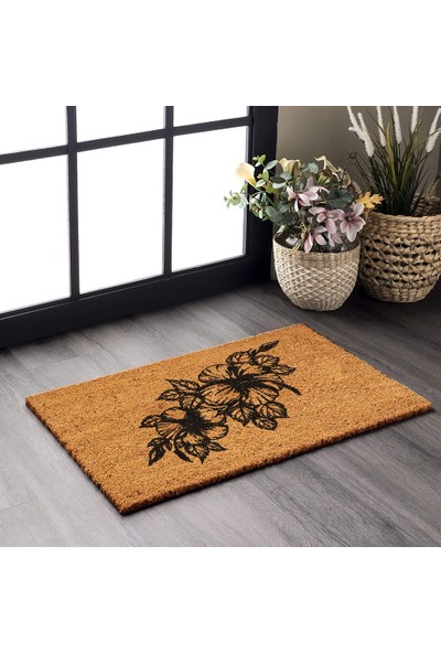 Decovetro Paspas Çiçek Desenli Kapı Önü Paspası