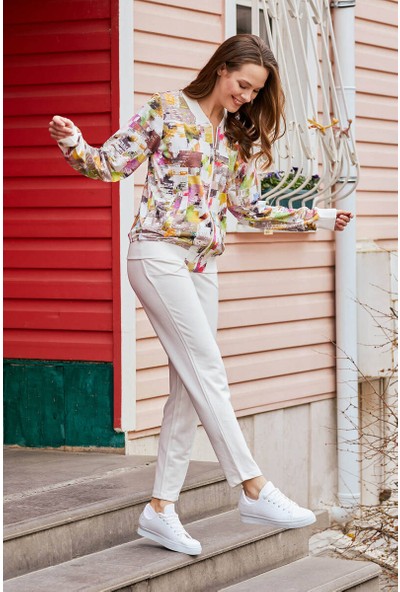 Sementa Çok Renkli Fermuarlı Takım - Ekru