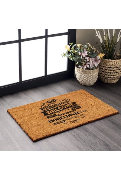 Decovetro Paspas Hoşgeldiniz Desenli Kapı Önü Paspası