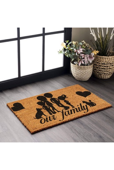 Decovetro Paspas Our Family Desenli Kapı Önü Paspası