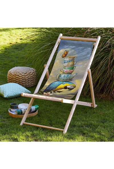 Adawall Adawall Papağan Tasarımlı Katlanabilir Şezlong