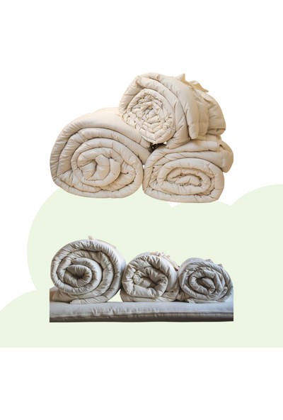 Yün Yorgan Çift Kişilik Serin Tutucu Terletmeyen Organik Merinos Yünü El Dikişli Antialerjik