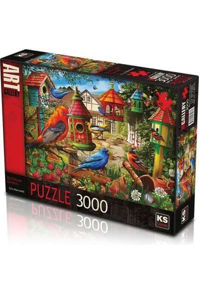 KS 23003 Ks, Bird House Gardens, 3000 Parça Puzzle KS 23003 Ks, Bird House Gardens, 3000 Parça Puzzle