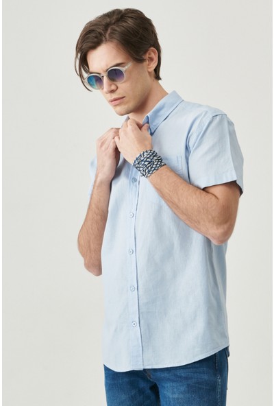 Wrangler Regular Fit Normal Kesim Kısa Kollu Düğmeli Yaka Keten Gömlek Wrangler Regular Fit Normal Kesim Kısa Kollu Düğmeli Yaka Keten Gömlek