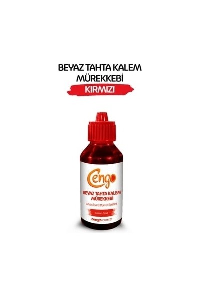 Cengo Beyaz Tahta Kalemi Mürekebi 100 ml Kırmızı Cengo Beyaz Tahta Kalemi Mürekebi 100 ml Kırmızı
