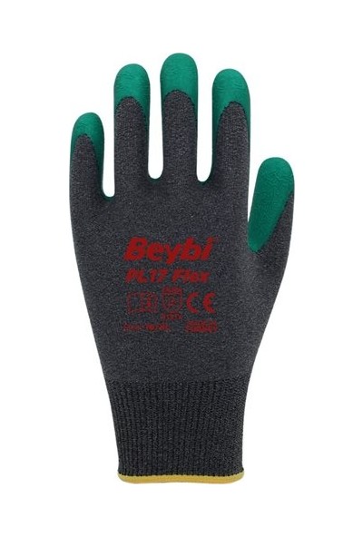 Beybi Beybi̇ PL17 Flex 10 Beden Gri-Yeşil Polyesyter Likralı Ipten Örülmüş Lateks Kaplı 12LI Paket (3131X) Beybi Beybi̇ PL17 Flex 10 Beden Gri-Yeşil Polyesyter Likralı Ipten Örülmüş Lateks Kaplı 12LI Paket (3131X)
