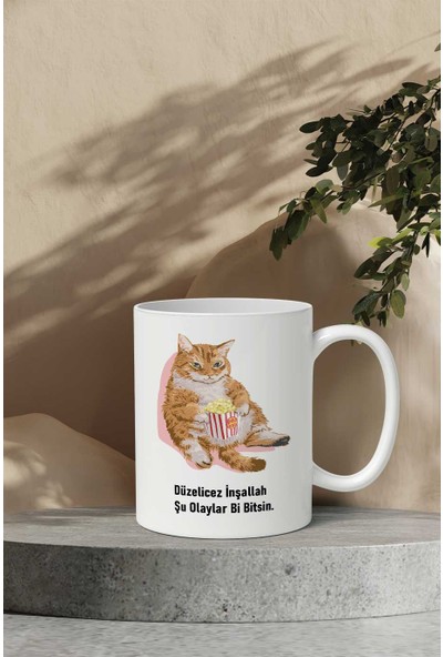 Gizeo Concept Düzelicez Inşallah Yazılı Kupa Bardak