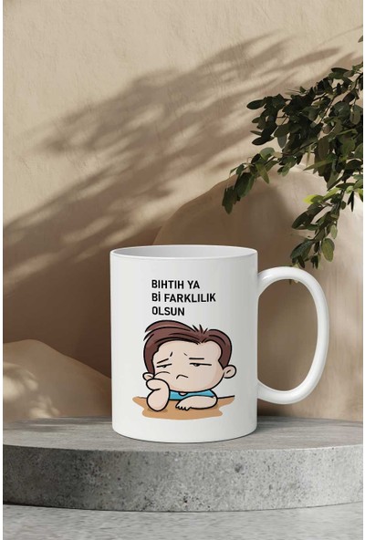 Gizeo Concept Bıhtıh Ya Bi Farklılık Olsun Yazılı Kupa Bardak Gizeo Concept Bıhtıh Ya Bi Farklılık Olsun Yazılı Kupa Bardak