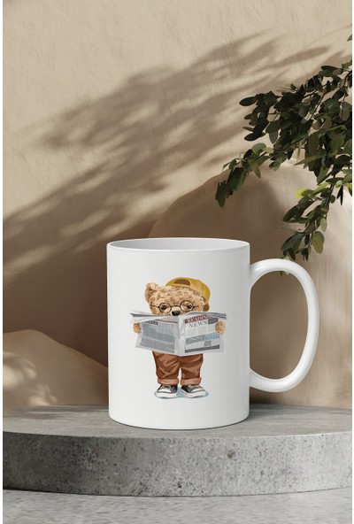 Gizeo Concept Gazete Okuyan Teddy Desenli Kupa Bardak Gizeo Concept Gazete Okuyan Teddy Desenli Kupa Bardak