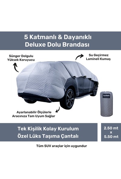Lacheln 5 Katlı Deluxe Serisi Suv Modeli Dolu Koruyucu Darbe Için Koruma Araba Örtüsü Oto Dolu Brandası