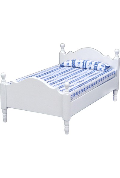 Tashow Dollhouse Süsler Için Levha Malzemeleri ile Ahşap Tek Kişilik Yatak (Yurt Dışından)