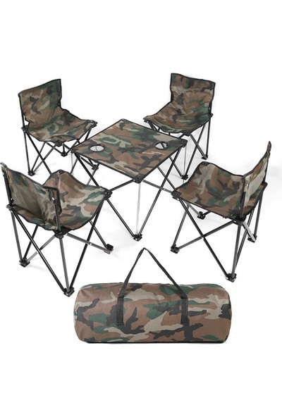 Avatto 4'lü Katlanır Masa Sandalye Seti 4 Sandalye+1 Masa