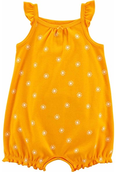 Carter's Kız Bebek Güneş Desenli Kısa Tulum Sarı
