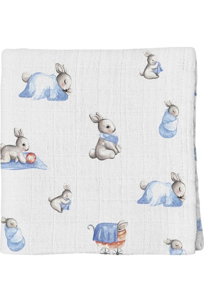 Deux Lapins Bebek Müslin Örtü 100X100 cm Bébé Lapin Deux Lapins Bebek Müslin Örtü 100X100 cm Bébé Lapin