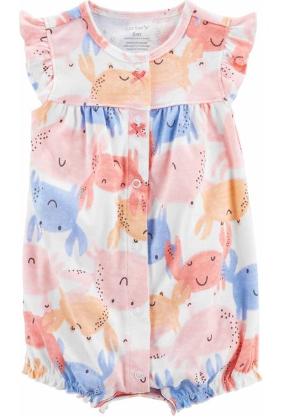 Carter's Kız Bebek Yengeç Desenli Kısa Tulum Carter's Kız Bebek Yengeç Desenli Kısa Tulum