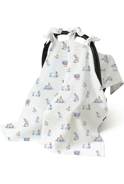 Deux Lapins Bebek Müslin Puset Örtüsü 114X77 cm Bébé Lapin Deux Lapins Bebek Müslin Puset Örtüsü 114X77 cm Bébé Lapin