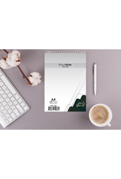 Gen-Of A4 Spiralli Bloknot 100 Yaprak Kareli Gen-Of A4 Spiralli Bloknot 100 Yaprak Kareli