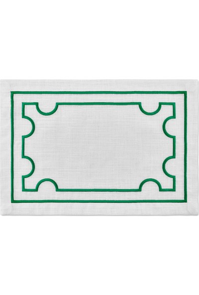 Baci Milano Optical Amerikan Servis Kenarı Yeşil Nakışlı 30 x 45 cm Baci Milano Optical Amerikan Servis Kenarı Yeşil Nakışlı 30 x 45 cm