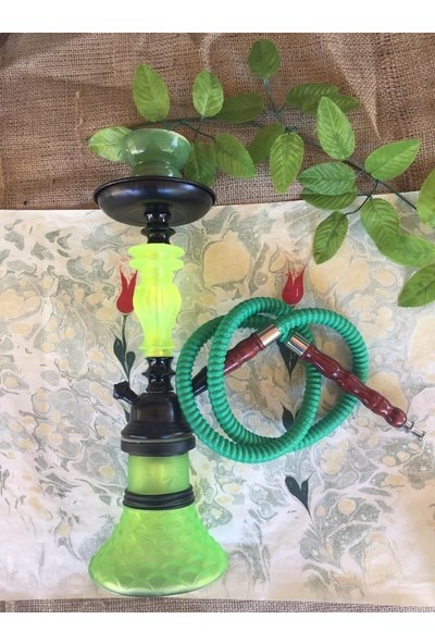 Rose Company Nargile Takımı Masa Üstü Nargile Takımı Küçük Boy Nargile-Yeşil