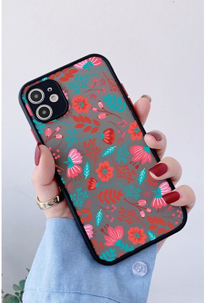 Rupti Apple iPhone 11 Kamera Lens Korumalı Çiçek ve Yaprak Tasarımlı Hux Siyah Kılıf Rupti Apple iPhone 11 Kamera Lens Korumalı Çiçek ve Yaprak Tasarımlı Hux Siyah Kılıf