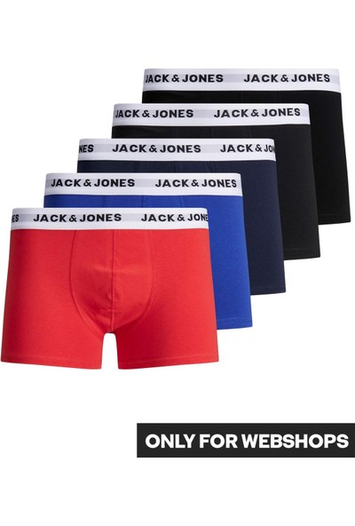 Jack Jones Erkek Beyaz Kemerli 5 Li Boxer 12182064