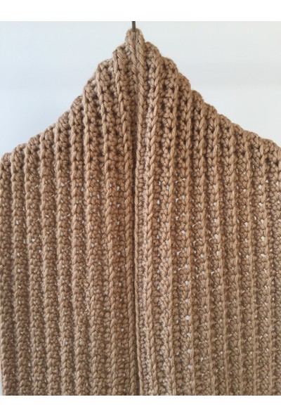 Mora Knit El Örgüsü Unisex Karamel Atkı Mora Knit El Örgüsü Unisex Karamel Atkı