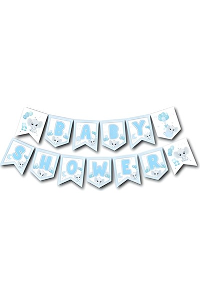 My Party Ready Baby Shower Mavi Zikzak Banner My Party Ready Baby Shower Mavi Zikzak Banner