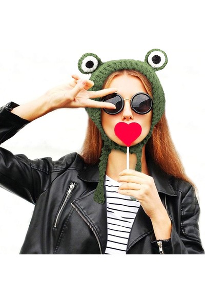 Kalemder Bucket Şapka Crochet Yeşil Kurbağa Bere Kalemder Bucket Şapka Crochet Yeşil Kurbağa Bere