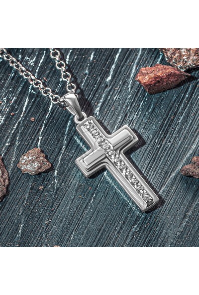 Takılingo 925 Ayar Gümüş Mini Zarif Cubic Zircon Cross Hac Kolye Takılingo 925 Ayar Gümüş Mini Zarif Cubic Zircon Cross Hac Kolye