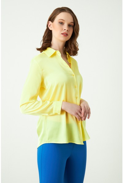 Saten Gömlek - Sarı Saten Gömlek - Sarı