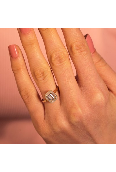 Adil Idil Kuyumculuk 14 Ayar Yeşil Altın Baget Yüzük