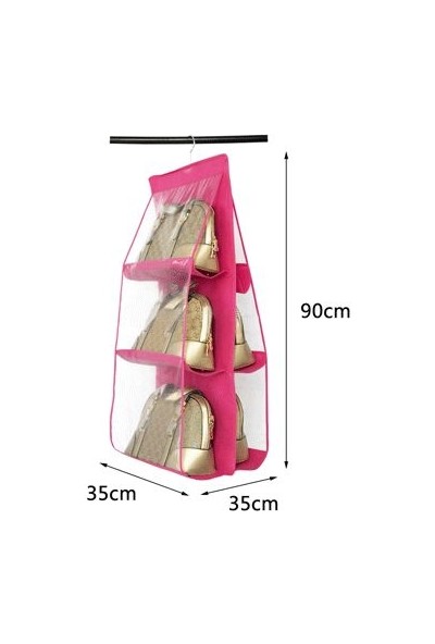 Easy Toptan 6 Gözlü Pratik Dolap Içi Çanta Askılığı/organizer (Pembe) Easy Toptan 6 Gözlü Pratik Dolap Içi Çanta Askılığı/organizer (Pembe)