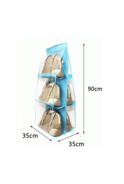 Easy Toptan 6 Gözlü Pratik Dolap Içi Çanta Askılığı/organizer (Mavi) Easy Toptan 6 Gözlü Pratik Dolap Içi Çanta Askılığı/organizer (Mavi)