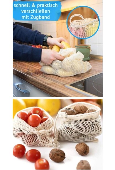 Easy Toptan Taze Gıda Saklama Filesi - Taşıma Filesi Pamuk 3lü Set Easy Toptan Taze Gıda Saklama Filesi - Taşıma Filesi Pamuk 3lü Set