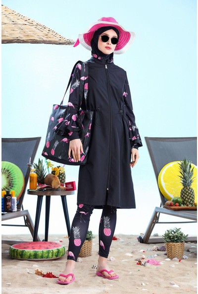 Moodbasic Flamingo Desenli Mayo Siyah Moodbasic Flamingo Desenli Mayo Siyah