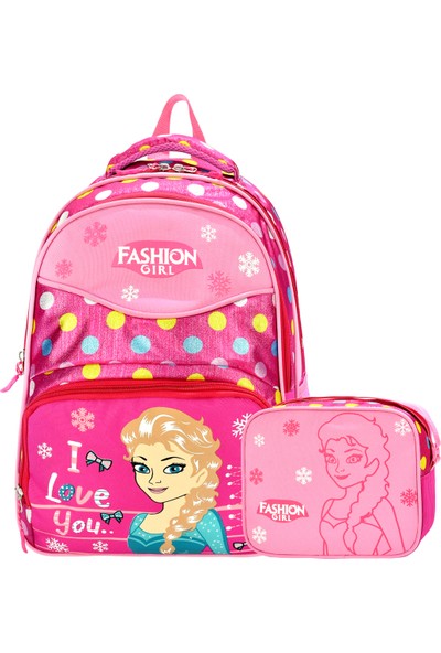 Nuya Accessory Elsa Frozen Baskılı Kız Çocuk Ilkokul Sırt Çantası